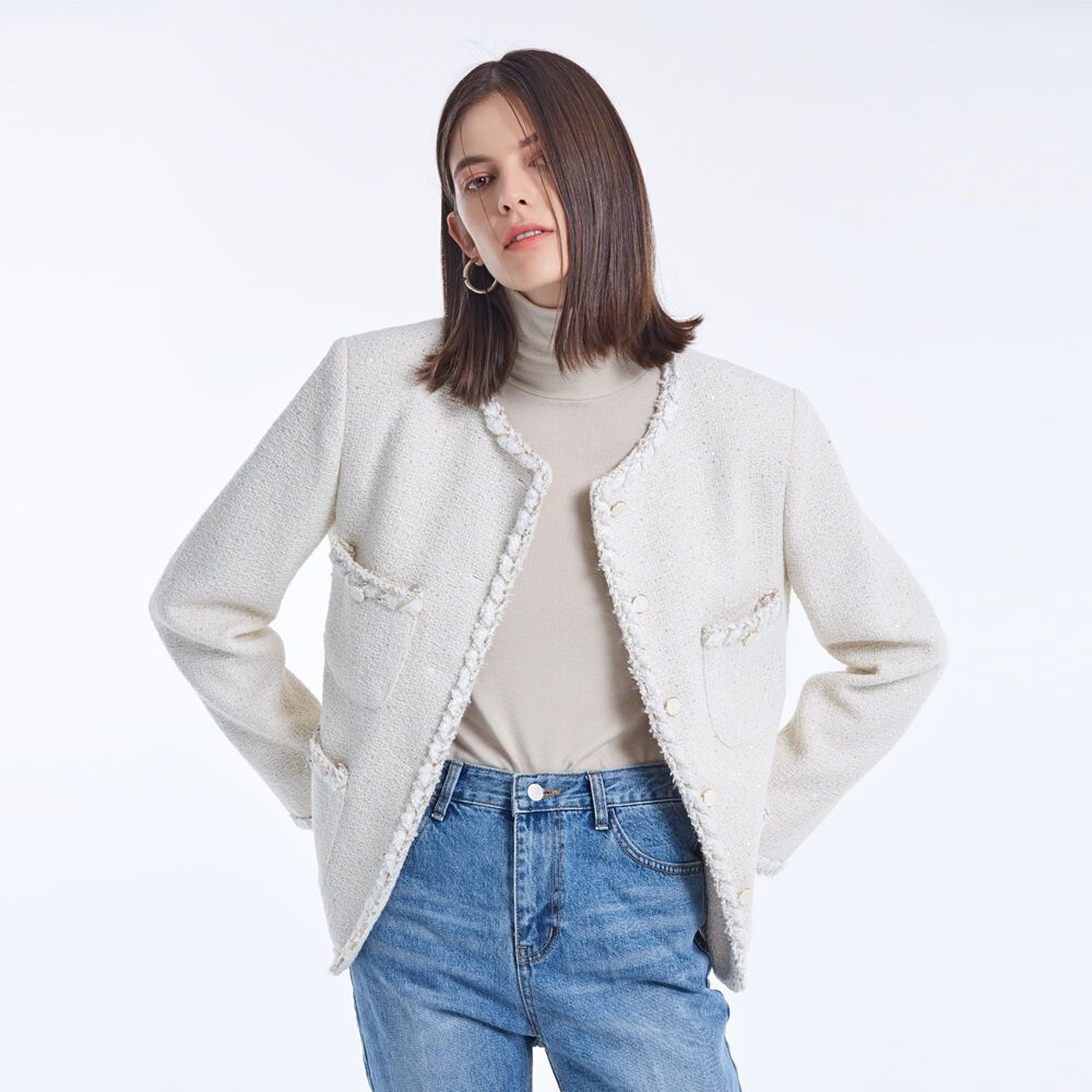 SPANGLE TWEED WOOL JACKET-CREAM - 감도 깊은 취향 셀렉트샵 29CM