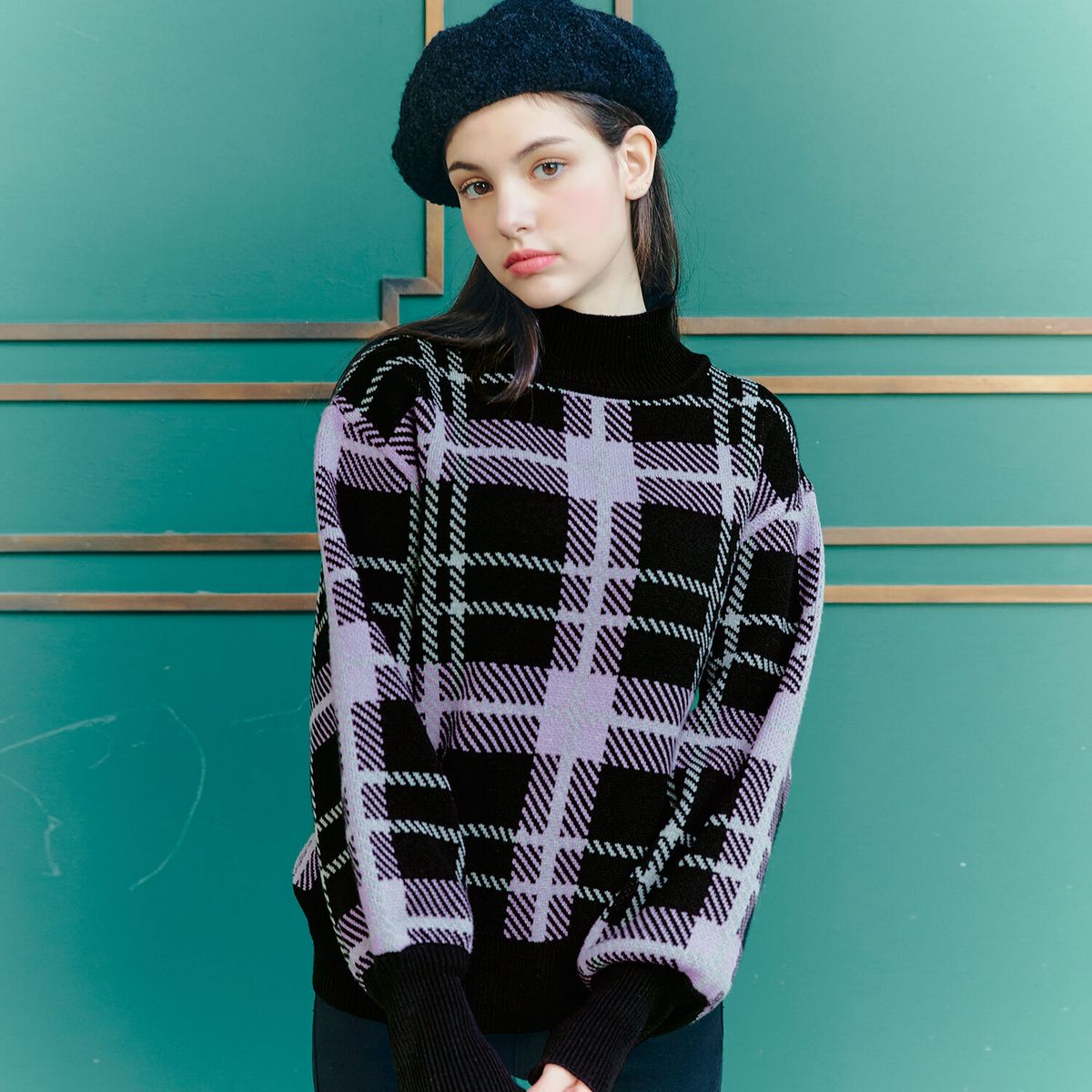 CHECK KNIT SWEATER / PURPLE - 감도 깊은 취향 셀렉트샵 29CM