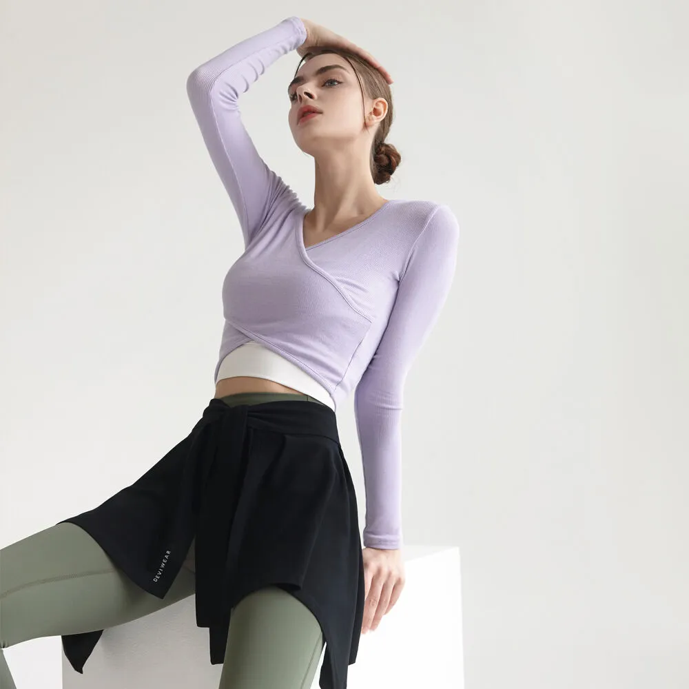 커브 랩 크롭티 DEVI-T0041-라벤더 - 감도 깊은 취향 셀렉트샵 29CM