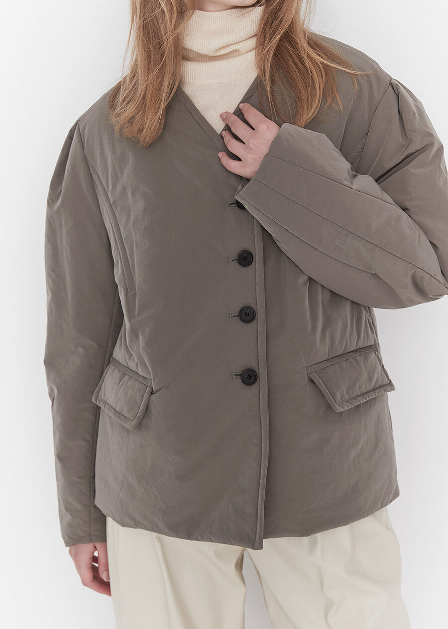 PUFF SLEEVE PADDING JACKET (ash khaki) - 감도 깊은 취향 셀렉트샵 29CM