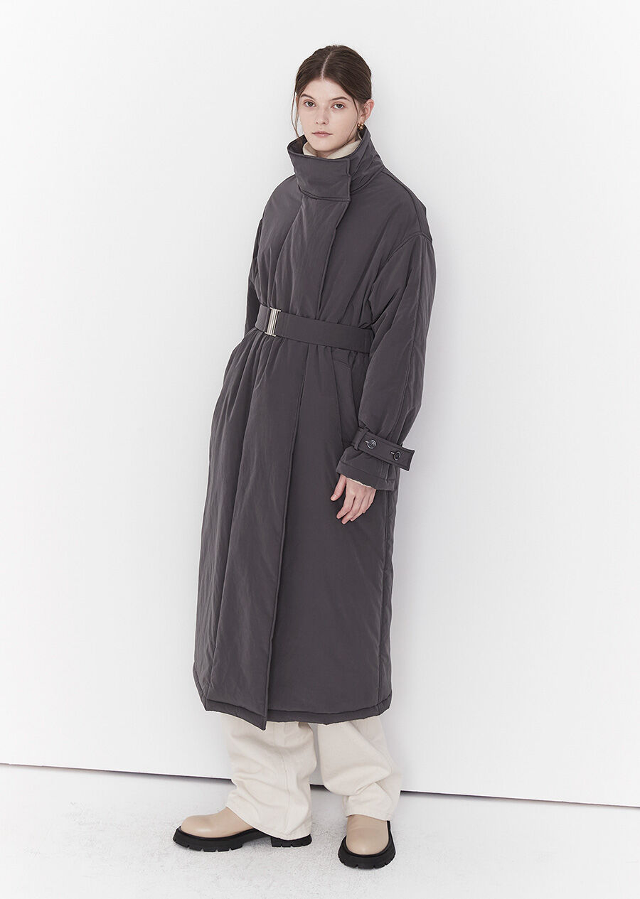HIGH NECK LONG PADDING COAT (ash gray) - 감도 깊은 취향 셀렉트샵 29CM