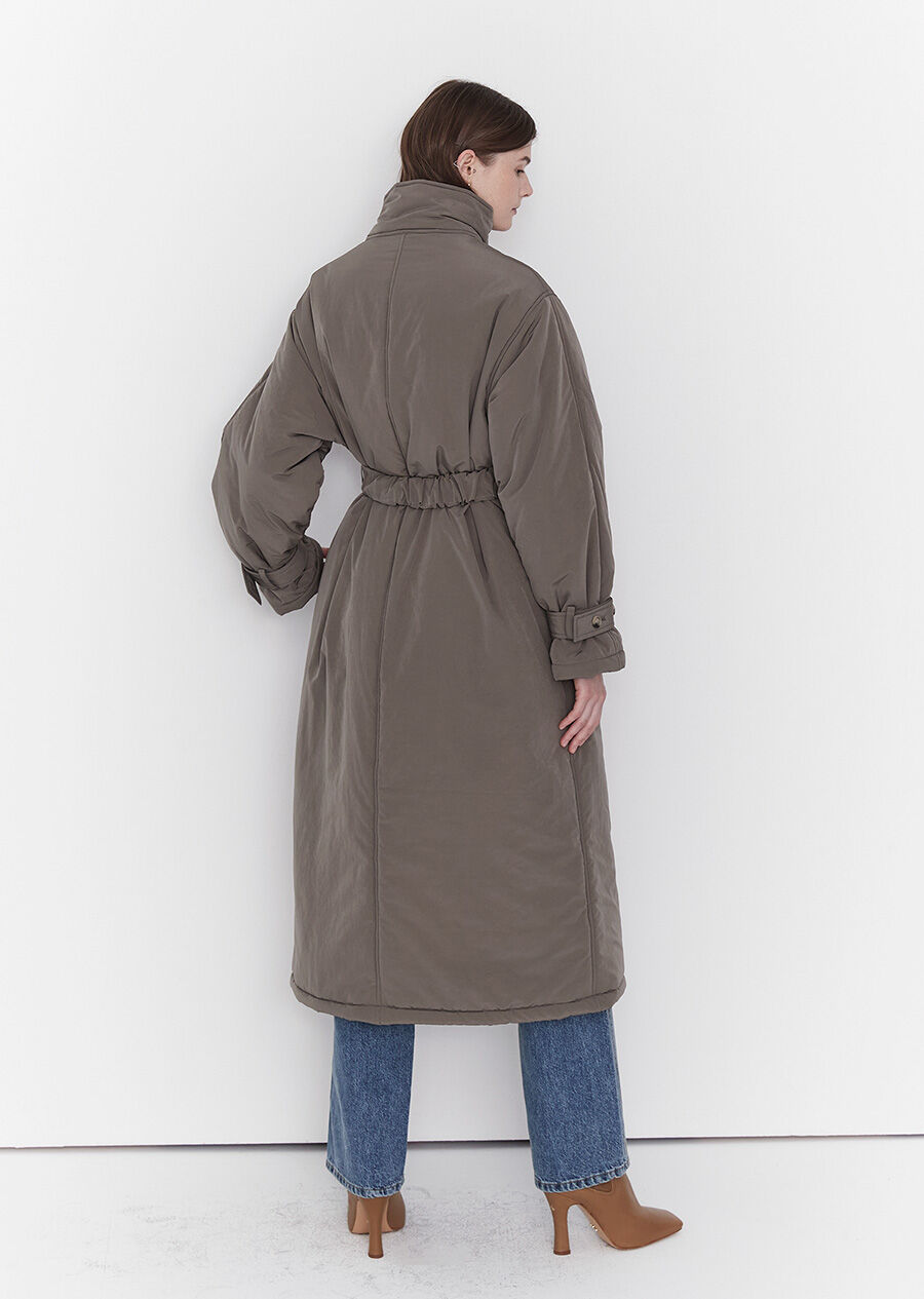 HIGH NECK LONG PADDING COAT (ash khaki) - 감도 깊은 취향 셀렉트샵 29CM