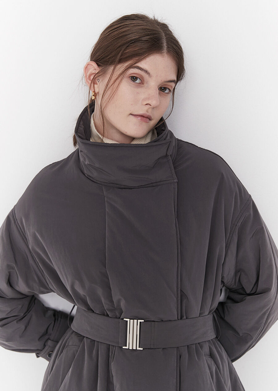 HIGH NECK LONG PADDING COAT (ash gray) - 감도 깊은 취향 셀렉트샵 29CM
