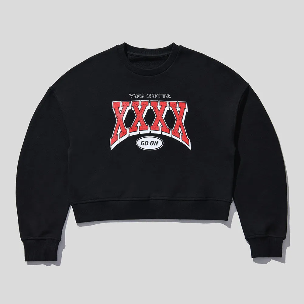 YGX X 플랙 XXXX 크롭 스웨트셔츠 블랙 - 감도 깊은 취향 셀렉트샵 29CM