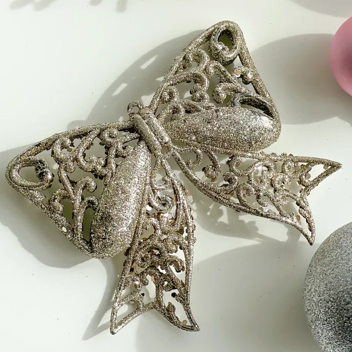 크리스마스 트리 장식 오너먼트 글리터 골드 리본 1BOX (3ea) - 감도 깊은 취향 셀렉트샵 29CM