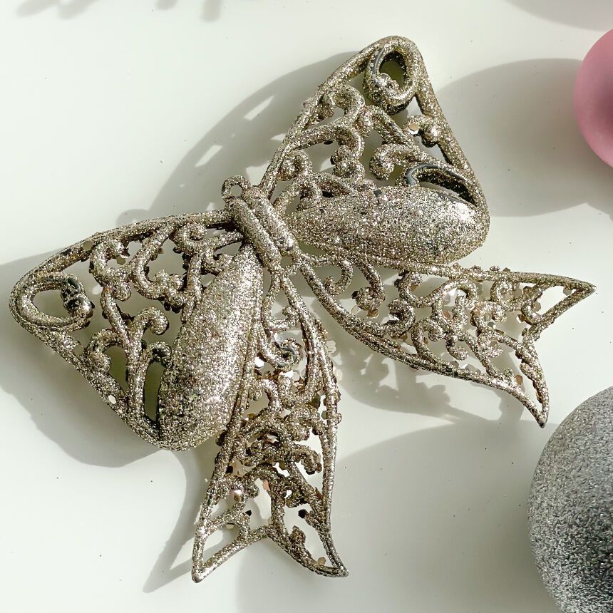 크리스마스 트리 장식 오너먼트 글리터 골드 리본 1BOX (3ea) - 감도 깊은 취향 셀렉트샵 29CM