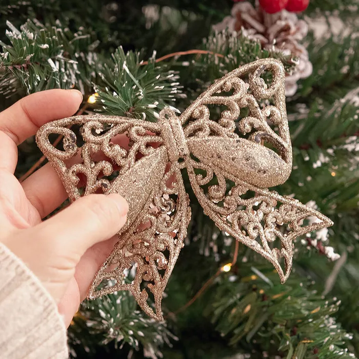 크리스마스 트리 장식 오너먼트 글리터 골드 리본 1BOX (3ea) - 감도 깊은 취향 셀렉트샵 29CM