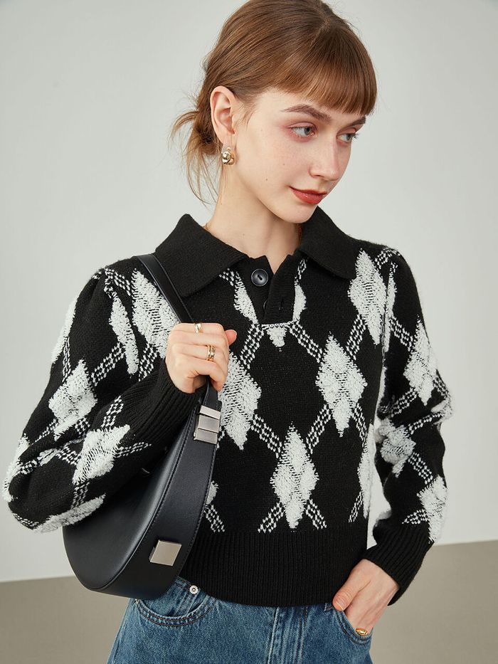 Black diamond check sweater - 감도 깊은 취향 셀렉트샵 29CM