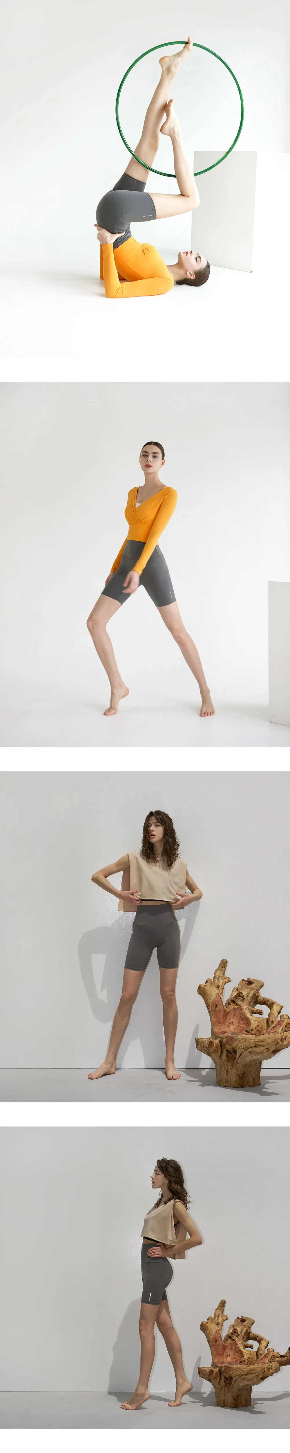 여성 요가복 DEVI-B0046-매트샌드 필라테스 군살제로 바이커 4부 - 감도 깊은 취향 셀렉트샵 29CM