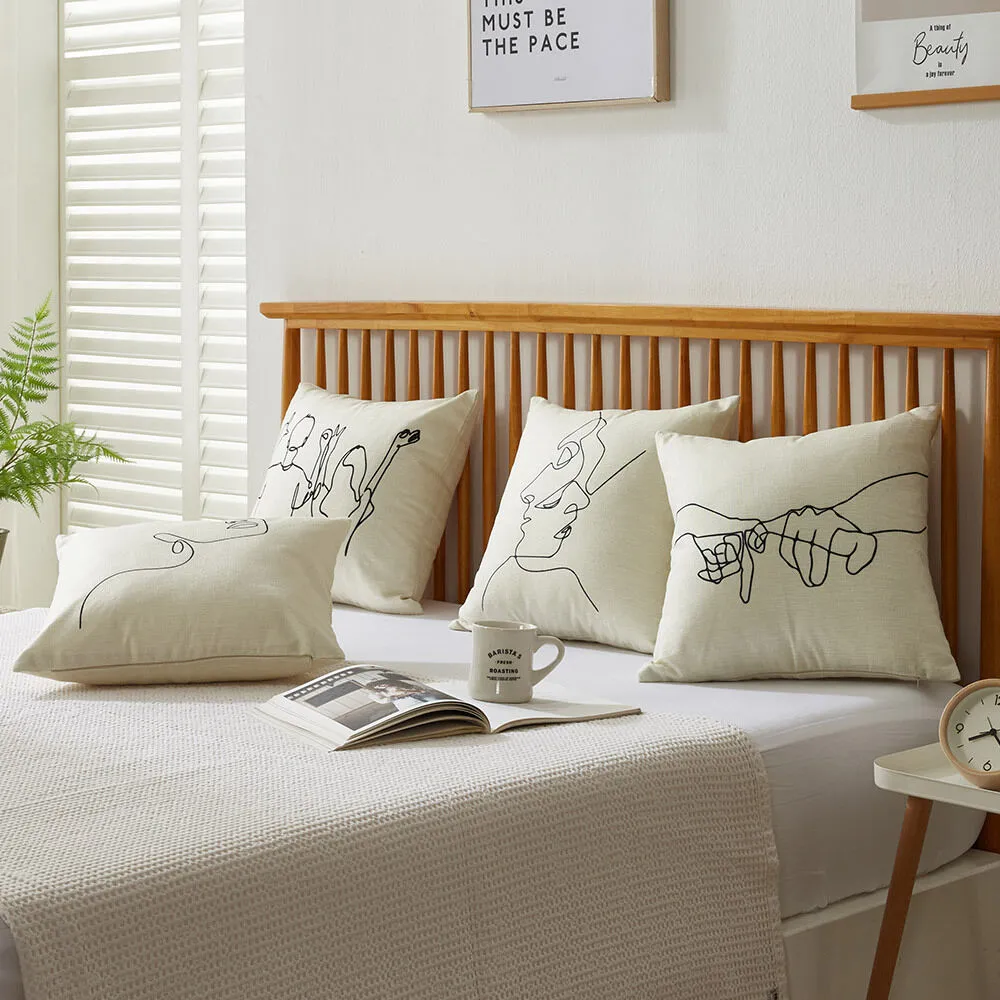 러프 소파 쿠션(솜포함) 45x45 핸드드로잉 - 감도 깊은 취향 셀렉트샵 29CM