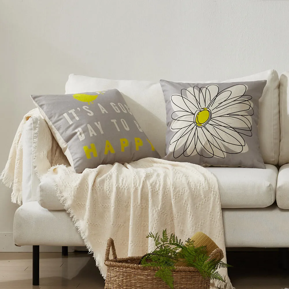 러프 소파 쿠션커버 45x45 해피데이즈 - 감도 깊은 취향 셀렉트샵 29CM