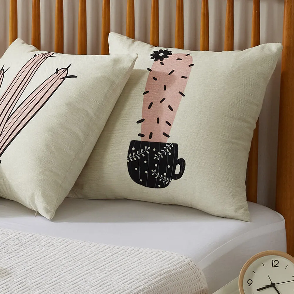 러프 소파 쿠션커버 45x45 핑크선인장 D 2P - 감도 깊은 취향 셀렉트샵 29CM
