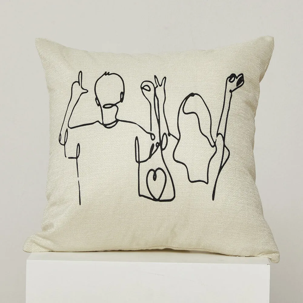 러프 소파 쿠션(솜포함) 45x45 핸드드로잉 D - 감도 깊은 취향 셀렉트샵 29CM