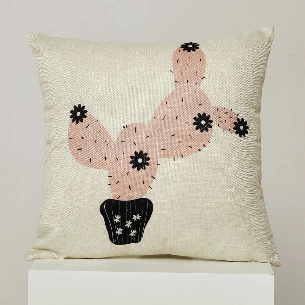 러프 소파 쿠션커버 45x45 핑크선인장 A - 감도 깊은 취향 셀렉트샵 29CM