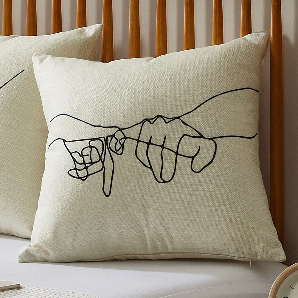 러프 소파 쿠션(솜포함) 45x45 핸드드로잉 B 2P - 감도 깊은 취향 셀렉트샵 29CM