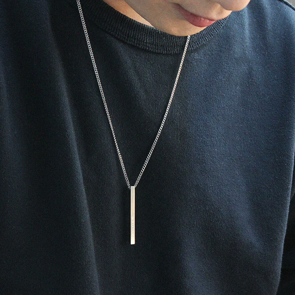 [GOT7영재, 변우석 착용] S.S NECKLACE 04 써지컬스틸 사각바 팬던트 목걸이 - 감도 깊은 취향 셀렉트샵 29CM