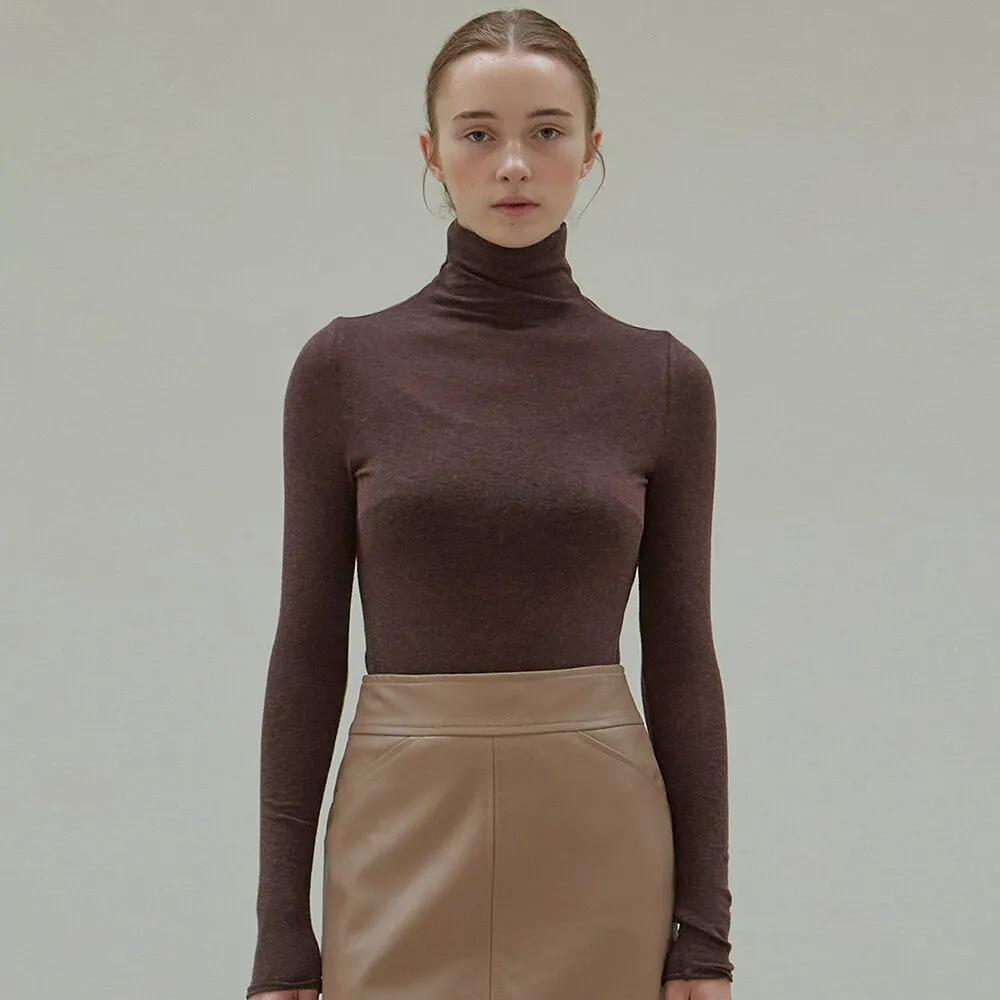 [ESSENTIAL] TURTLENECK SLIM KNIT TOP_BROWN - 감도 깊은 취향 셀렉트샵 29CM