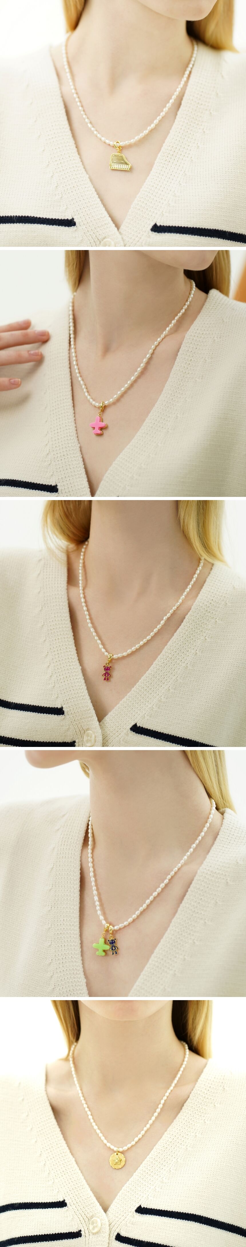 봉보 레이어드 쌀알 담수진주 목걸이 4mm 5mm - 감도 깊은 취향 셀렉트샵 29CM