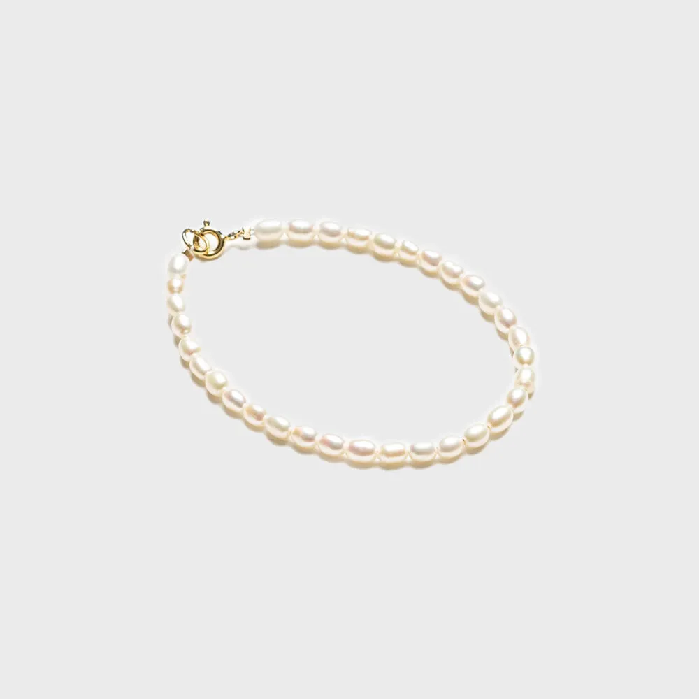 Breeze pear simple layered Bracelet 레이어드 쌀알 담수진주 팔찌 4mm 5mm - 감도 깊은 취향 셀렉트샵 29CM