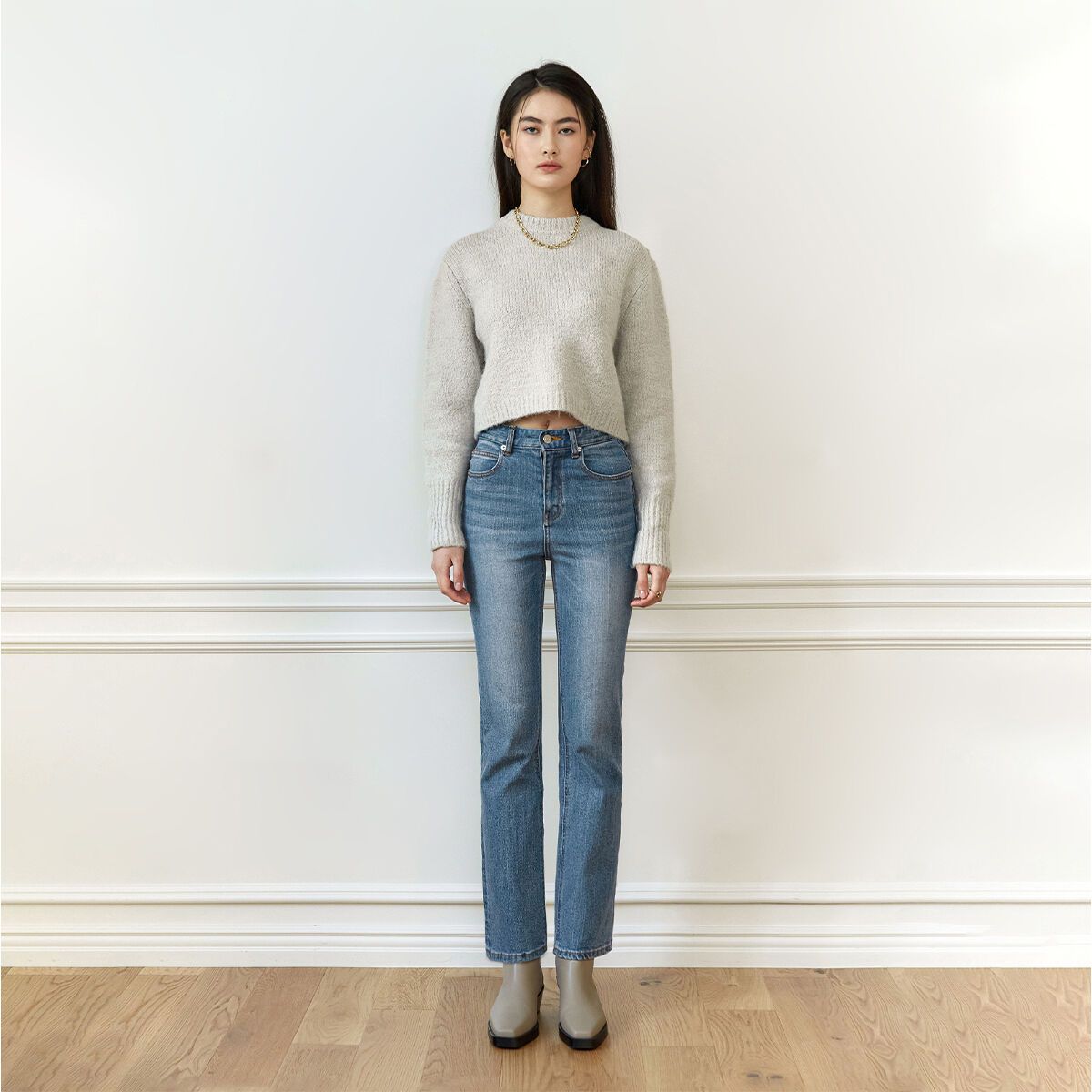 Middle blue semi boots cut -A002 - 감도 깊은 취향 셀렉트샵 29CM