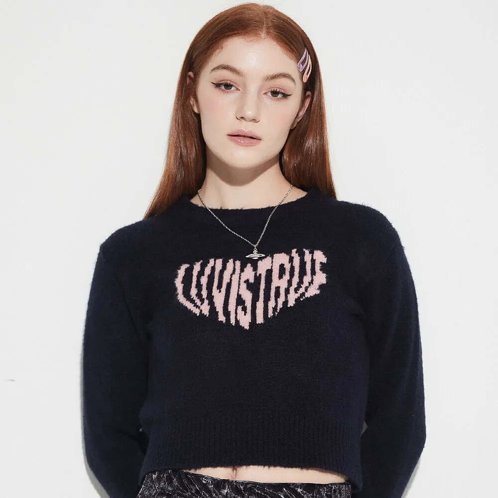 OW HEART LOGO KNIT(NAVY) - 감도 깊은 취향 셀렉트샵 29CM