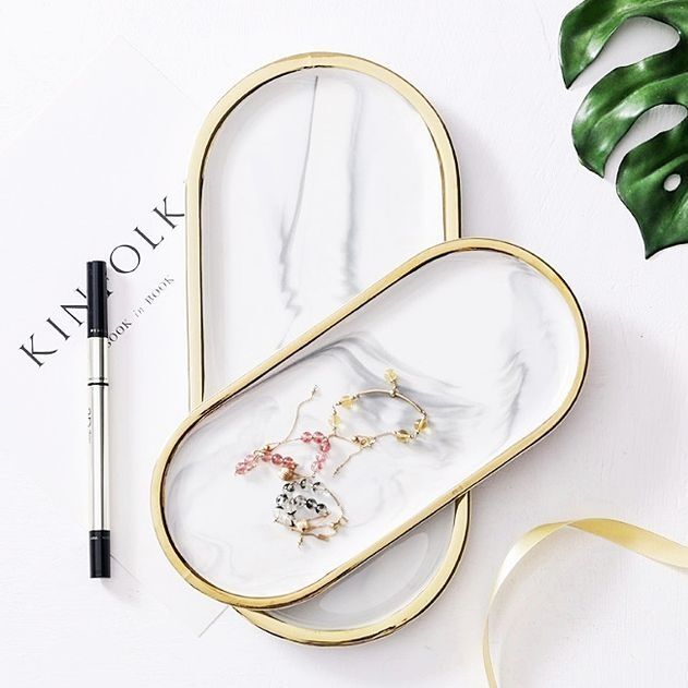 인테리어 대리석 주얼리 악세사리 소품 트레이 2type 감도 깊은 취향 셀렉트샵 29cm