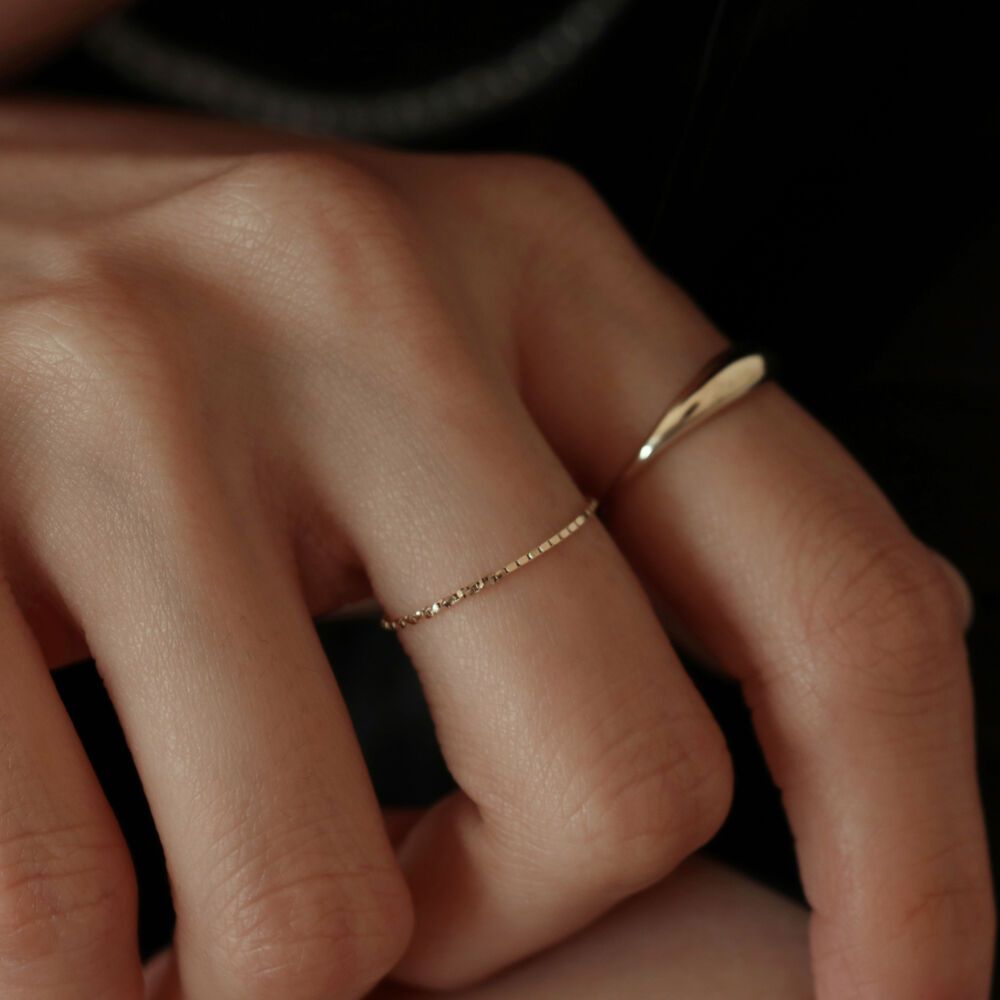 [14K] 14K gold square chain ring - 감도 깊은 취향 셀렉트샵 29CM