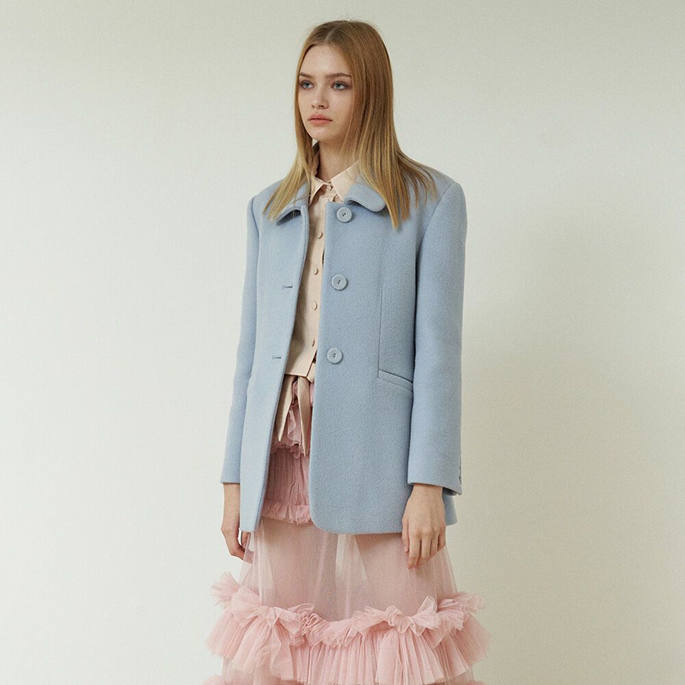 Powder Blue Wool Half Coat - 감도 깊은 취향 셀렉트샵 29CM