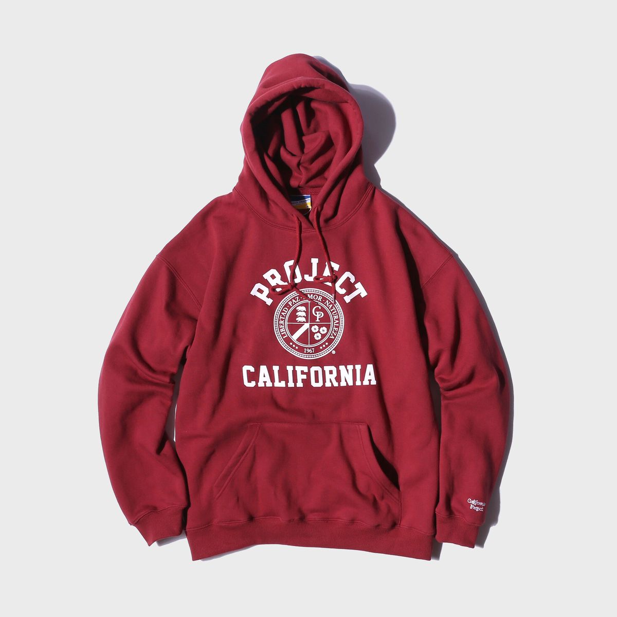 COLLEGE LOGO HOODIE LOOSE FIT (BURGUNDY) - 감도 깊은 취향 셀렉트샵 29CM