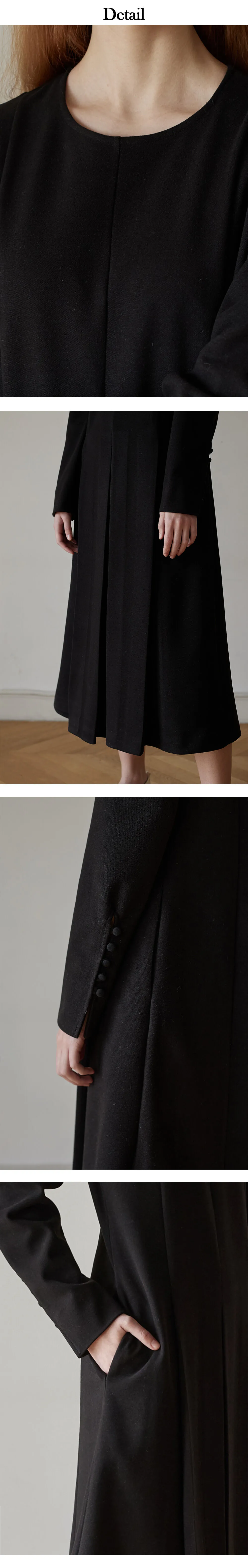 A-line sleeves button Long dress - Black - 감도 깊은 취향 셀렉트샵 29CM