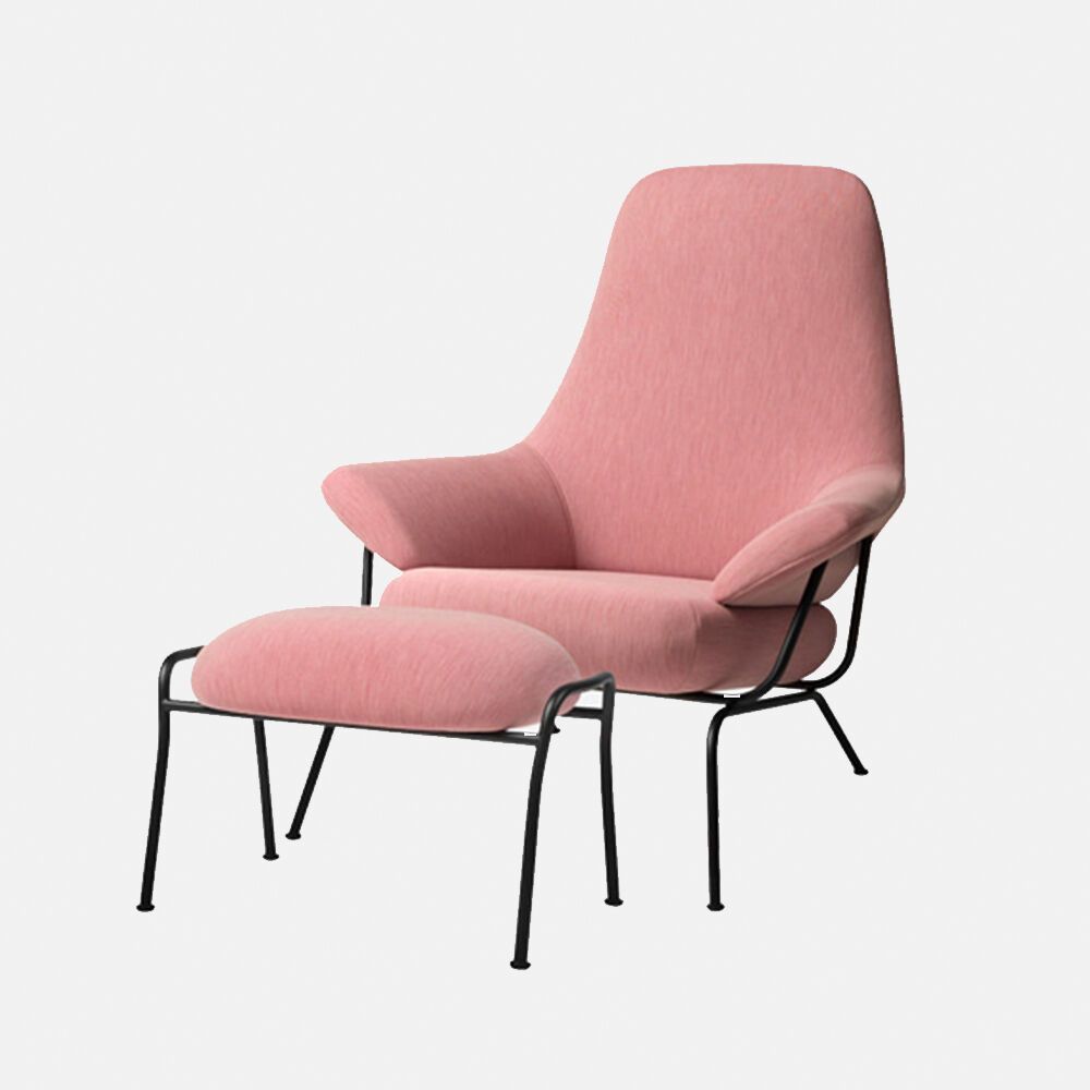 [HEM] Hai Chair + Ottoman Uniform Melange Pink (20098) - 감도 깊은 취향 셀렉트샵 29CM