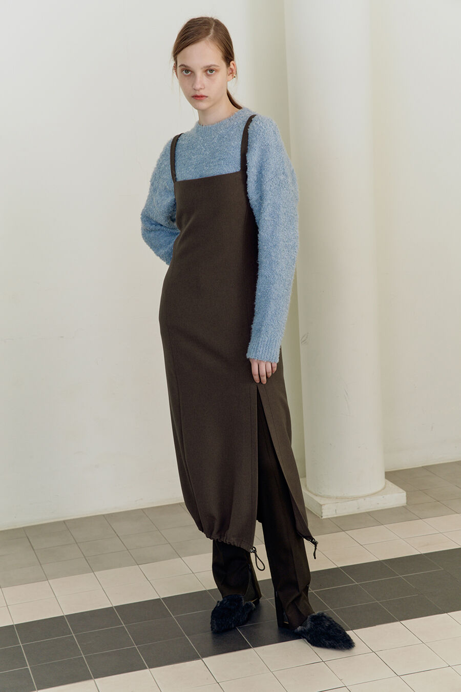 DRAW STRING STRAP DRESS BROWN - 감도 깊은 취향 셀렉트샵 29CM