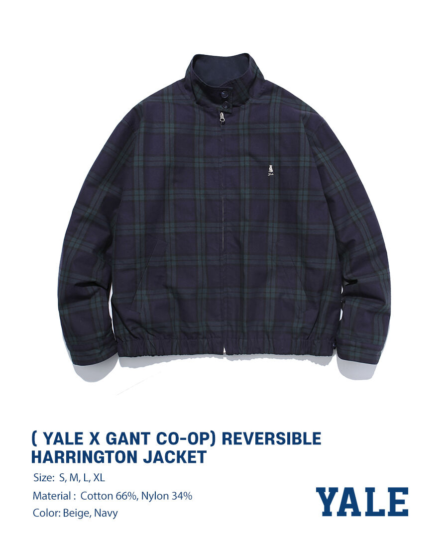 ( YALE X GANT CO-OP) REVERSIBLE HARRINGTON JACKET NAVY - 감도 깊은 취향 셀렉트샵 29CM