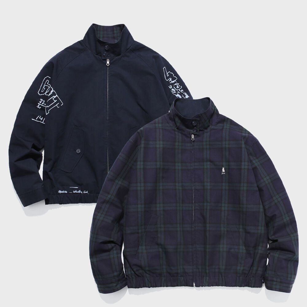 ( YALE X GANT CO-OP) REVERSIBLE HARRINGTON JACKET NAVY - 감도 깊은 취향 셀렉트샵 29CM