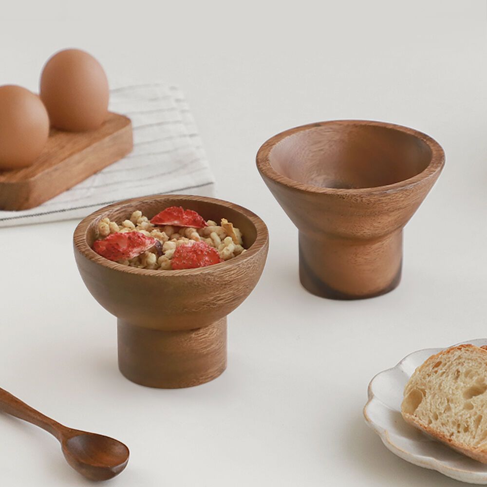 아카시아 우드 굽 볼 2type 택1 / 디저트볼 요거트볼 - 감도 깊은 취향 셀렉트샵 29CM