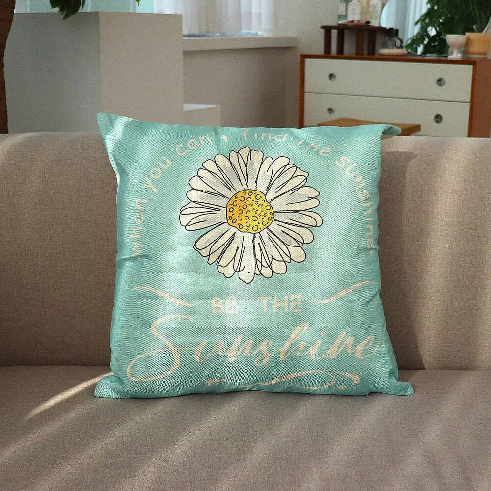 러프 소파 쿠션(솜포함) 민트플라워 45x45 D - 감도 깊은 취향 셀렉트샵 29CM