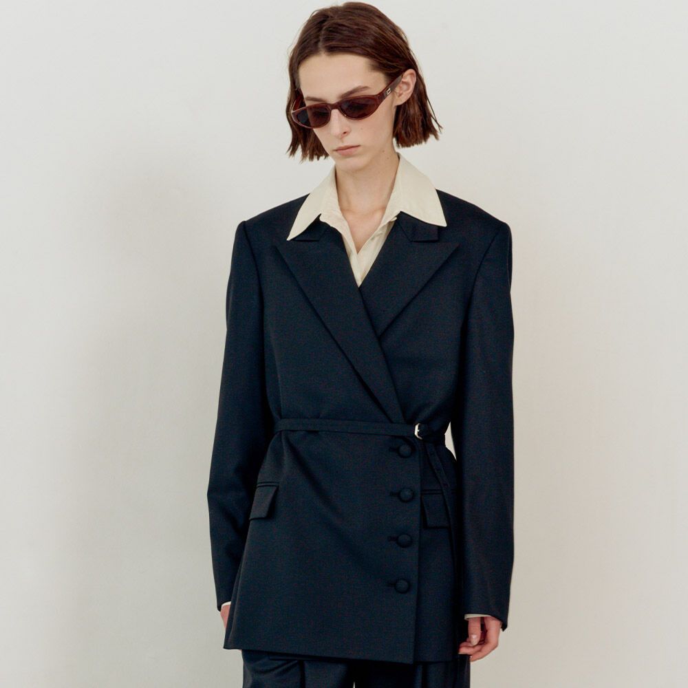 OVERSIZE BELTED BLAZER - BLACK - 감도 깊은 취향 셀렉트샵 29CM