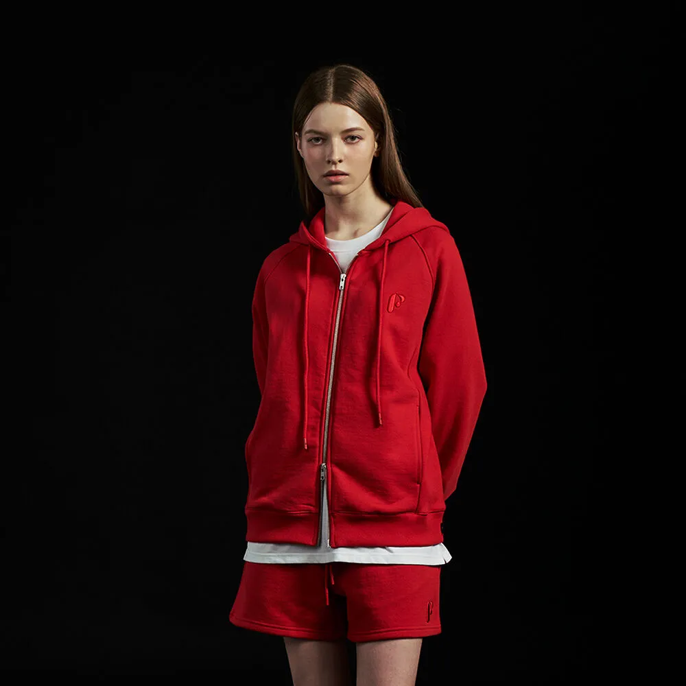 ESSENTIAL ‘F’ LOGO ZIP UP HOODIE_WOMEN(RED) - 감도 깊은 취향 셀렉트샵 29CM