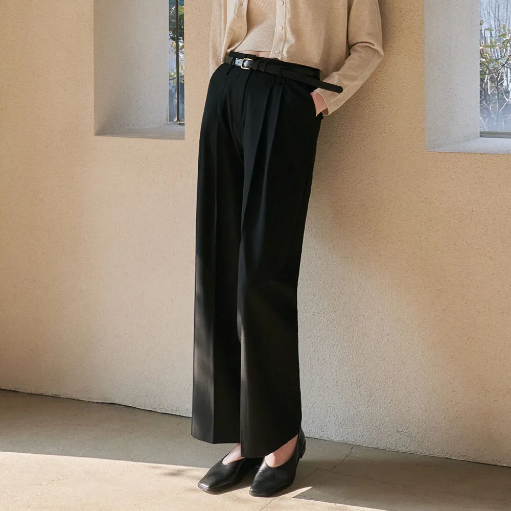 Straight two pintuck slack - black - 감도 깊은 취향 셀렉트샵 29CM