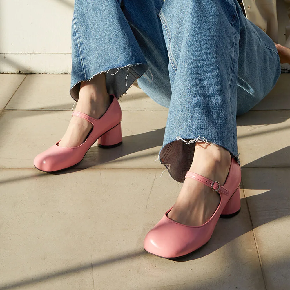 [blanc sur blanc] Lua Mary Jane Pumps Pink 5cm - 감도 깊은 취향 셀렉트샵 29CM