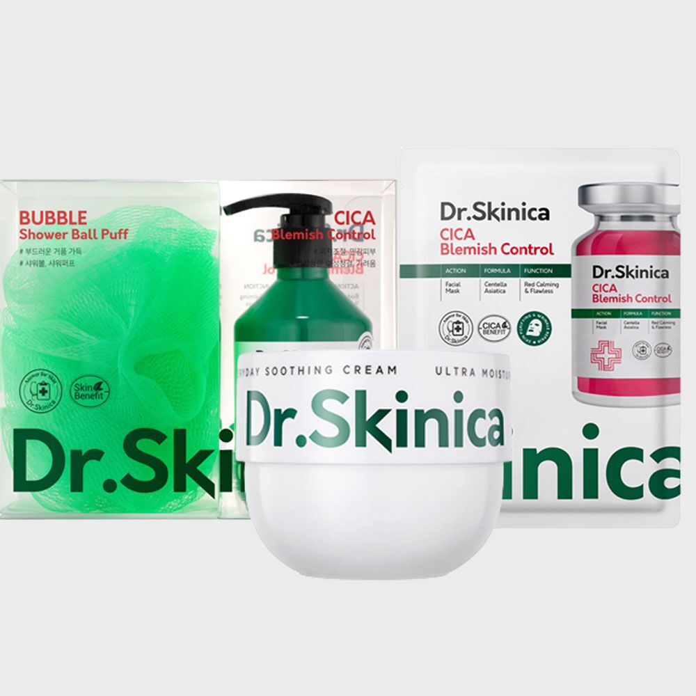 닥터스키니카 바디워시 + 애브리데이 수딩크림 300ml + 닥커스키니카 테라피 마스크팩 1box*5ea - 감도 깊은 취향 셀렉트샵 29CM