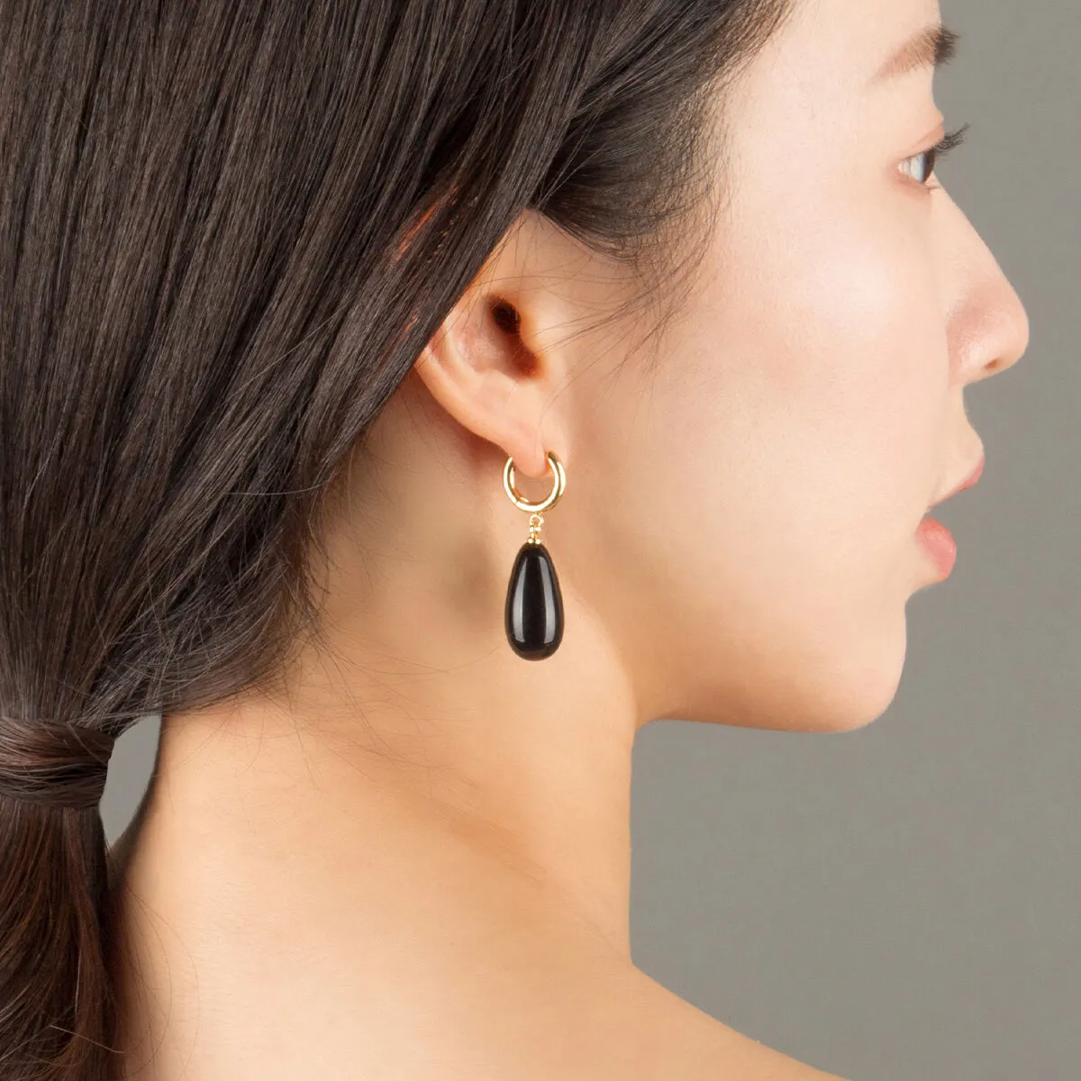 14K bold dew brack ring earring [볼드 듀 블랙 링귀걸이] - 감도 깊은 취향 셀렉트샵 29CM