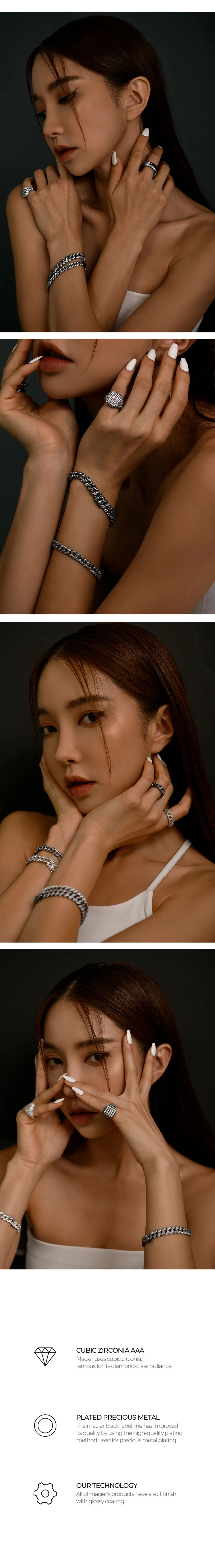 [S925] 파베 쿠반 팔찌 (흑실버) - 감도 깊은 취향 셀렉트샵 29CM