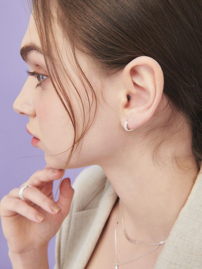 Shine Twinkle Silver Earring Ie257 [Silver] - 감도 깊은 취향 셀렉트샵 29CM