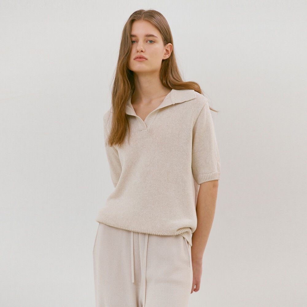 PAPER OPEN COLLAR KNIT TOP - 감도 깊은 취향 셀렉트샵 29CM