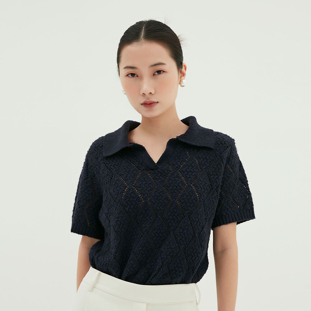 Argyle Polo Shirt - Navy - 감도 깊은 취향 셀렉트샵 29CM