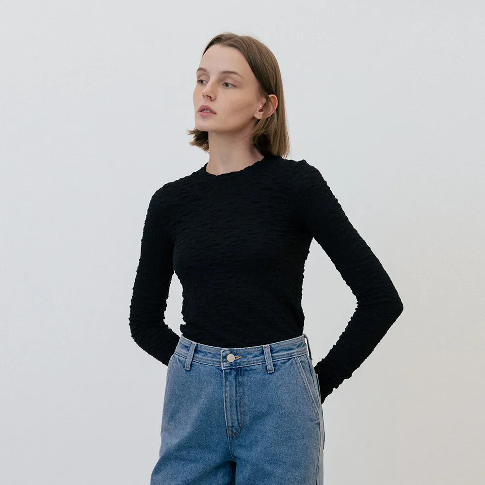 wrinkle cropped top (black) - 감도 깊은 취향 셀렉트샵 29CM