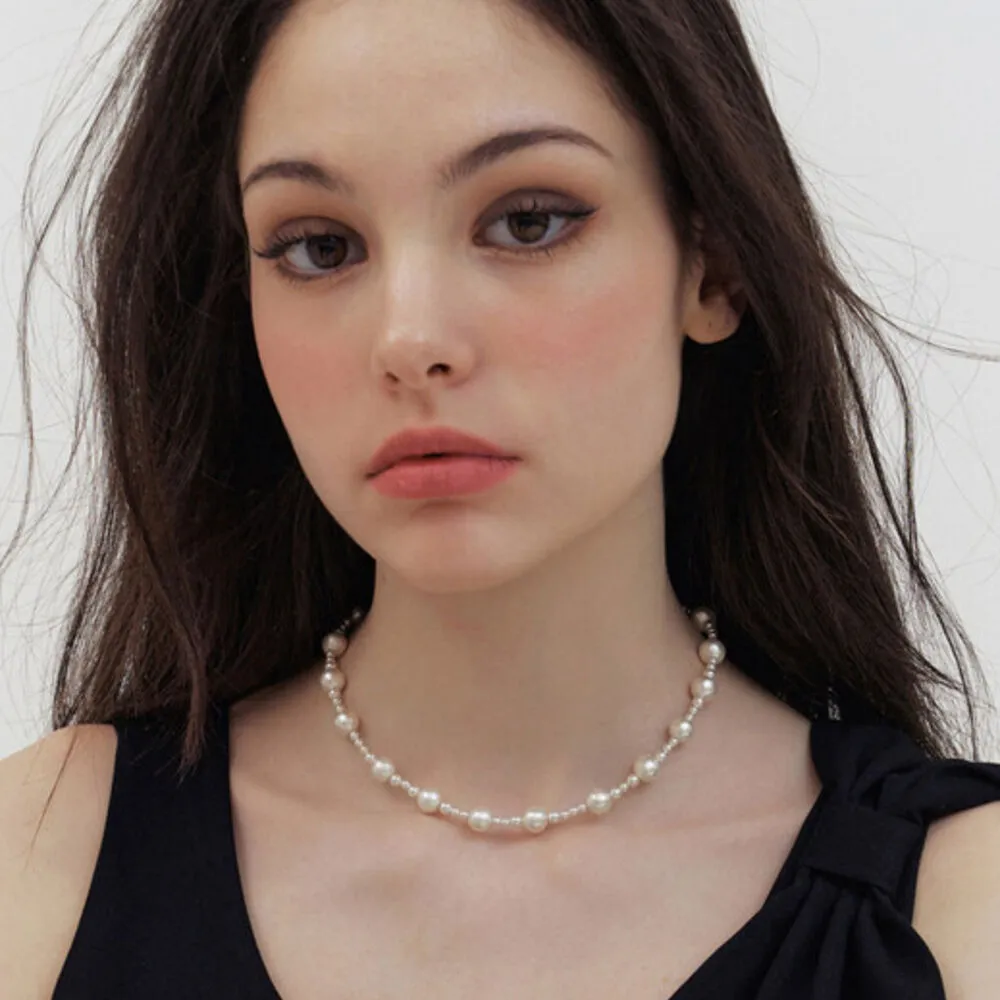 swa & cotton mixed ball necklace - 감도 깊은 취향 셀렉트샵 29CM