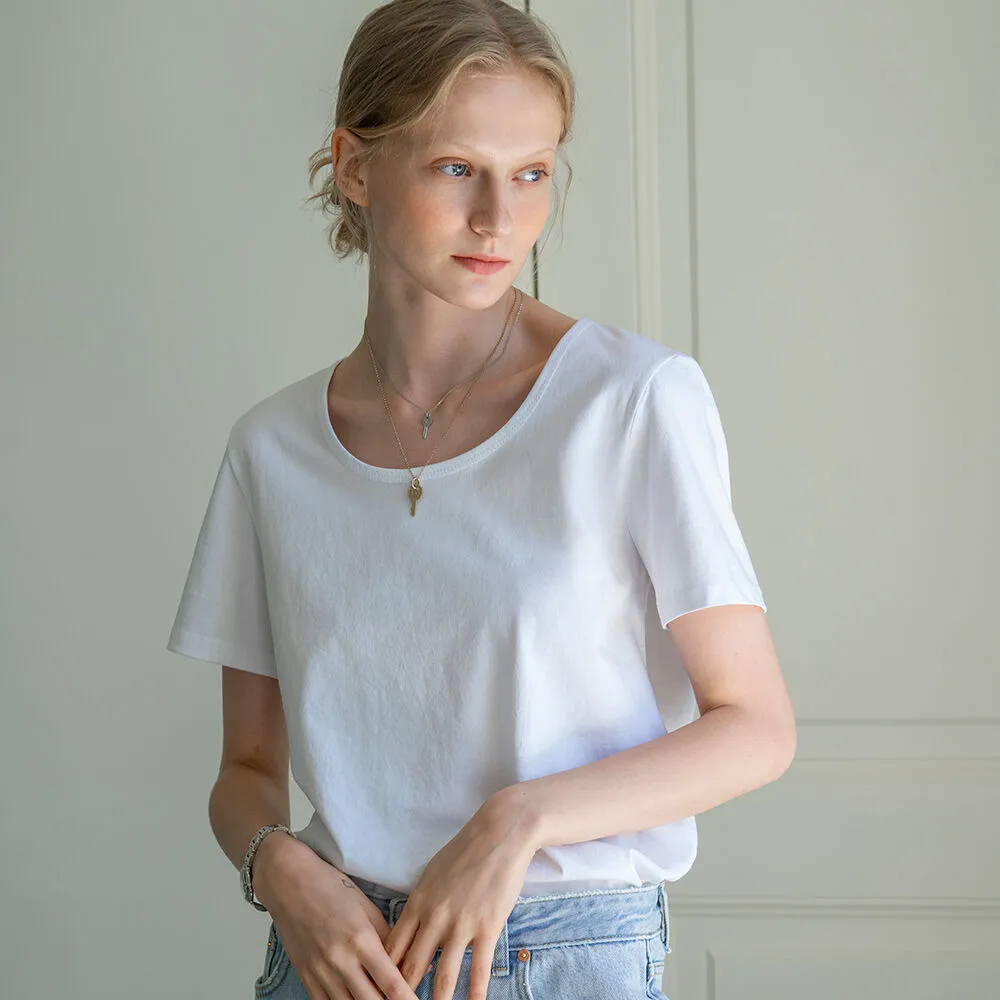 SITP5063 U-neck T-shirt_White - 감도 깊은 취향 셀렉트샵 29CM