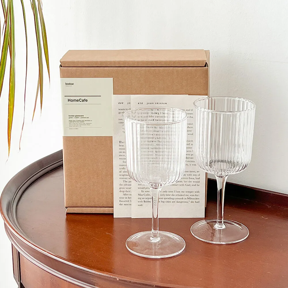 bookaz 홈카페 빈티지 플리츠 와인잔 2P 선물 set - 감도 깊은 취향 셀렉트샵 29CM